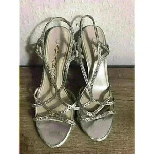 Caparros | Shoes | Caparros Womens Size 75 Silver Strappy 3stiletto ...